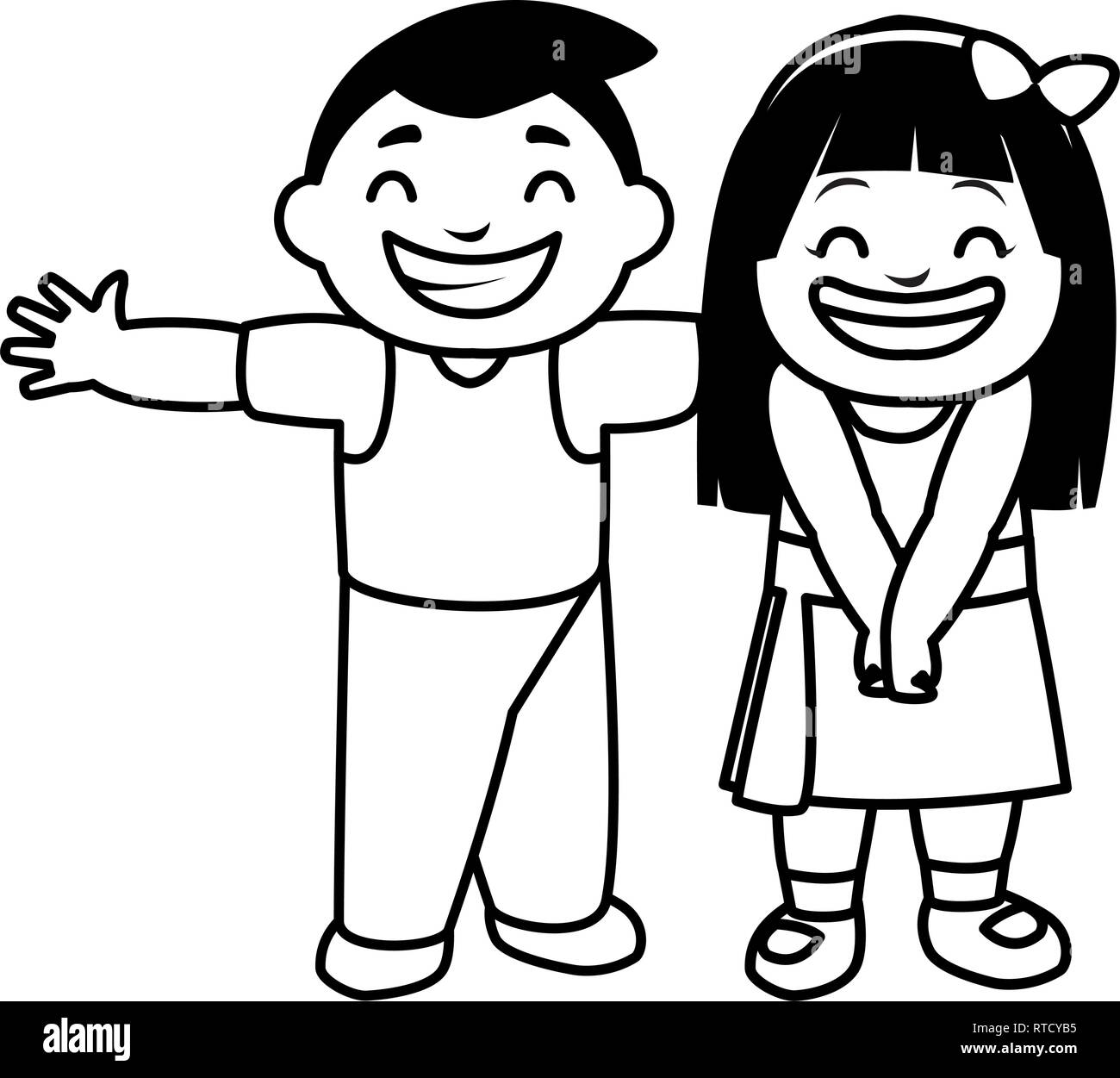 happy fat kids celebrating characters vector illustration design Stock ...