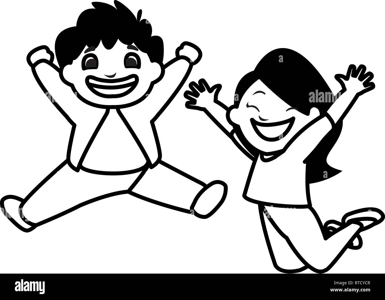 happy fat kids celebrating characters vector illustration design Stock ...