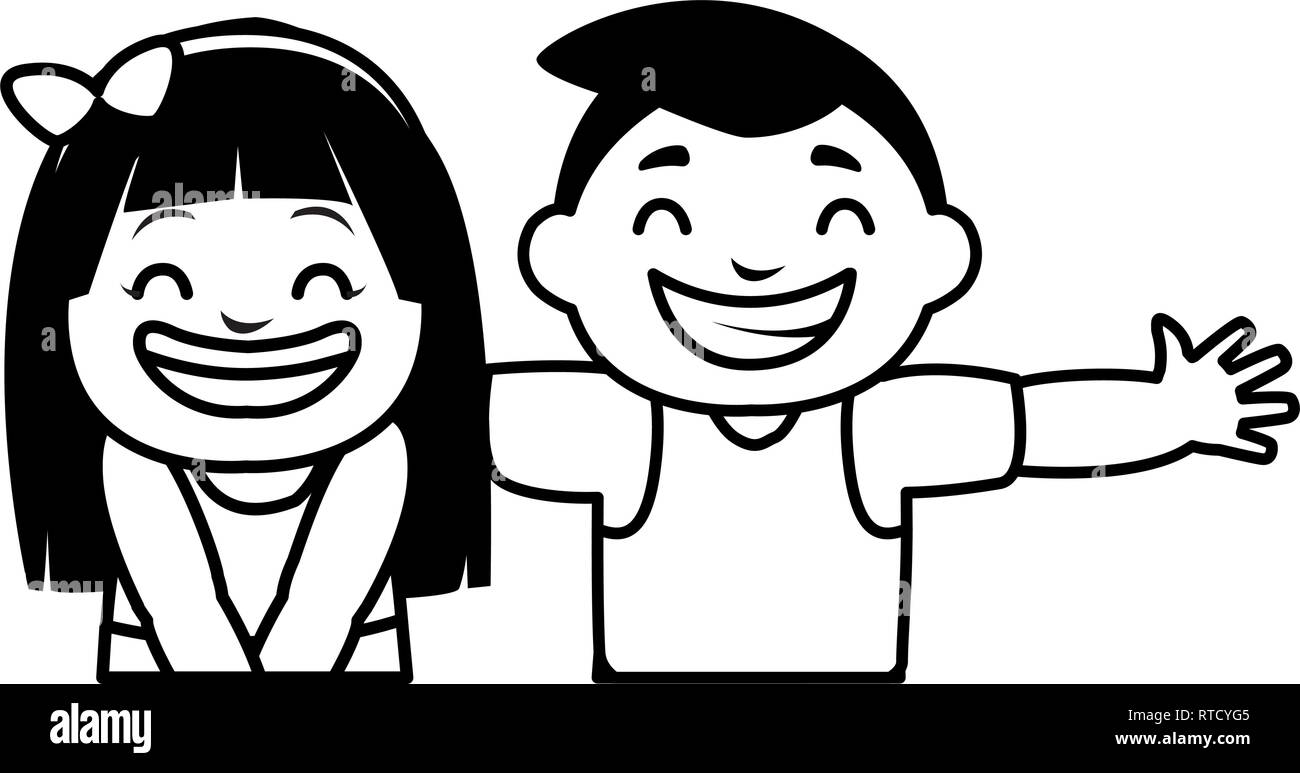 happy fat kids celebrating characters vector illustration design Stock ...