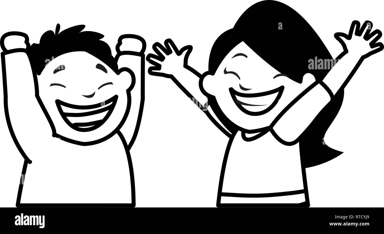 happy fat kids celebrating characters vector illustration design Stock ...