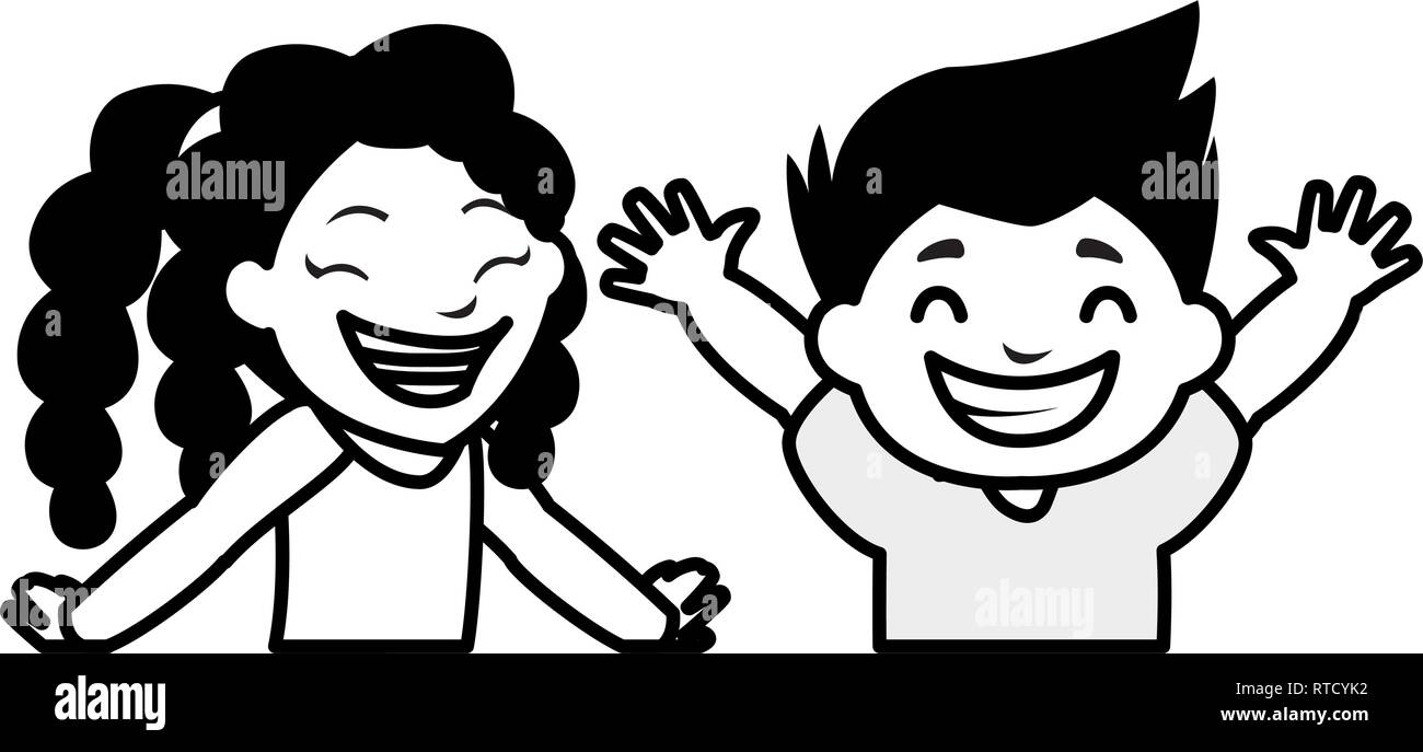 happy fat kids celebrating characters vector illustration design Stock ...