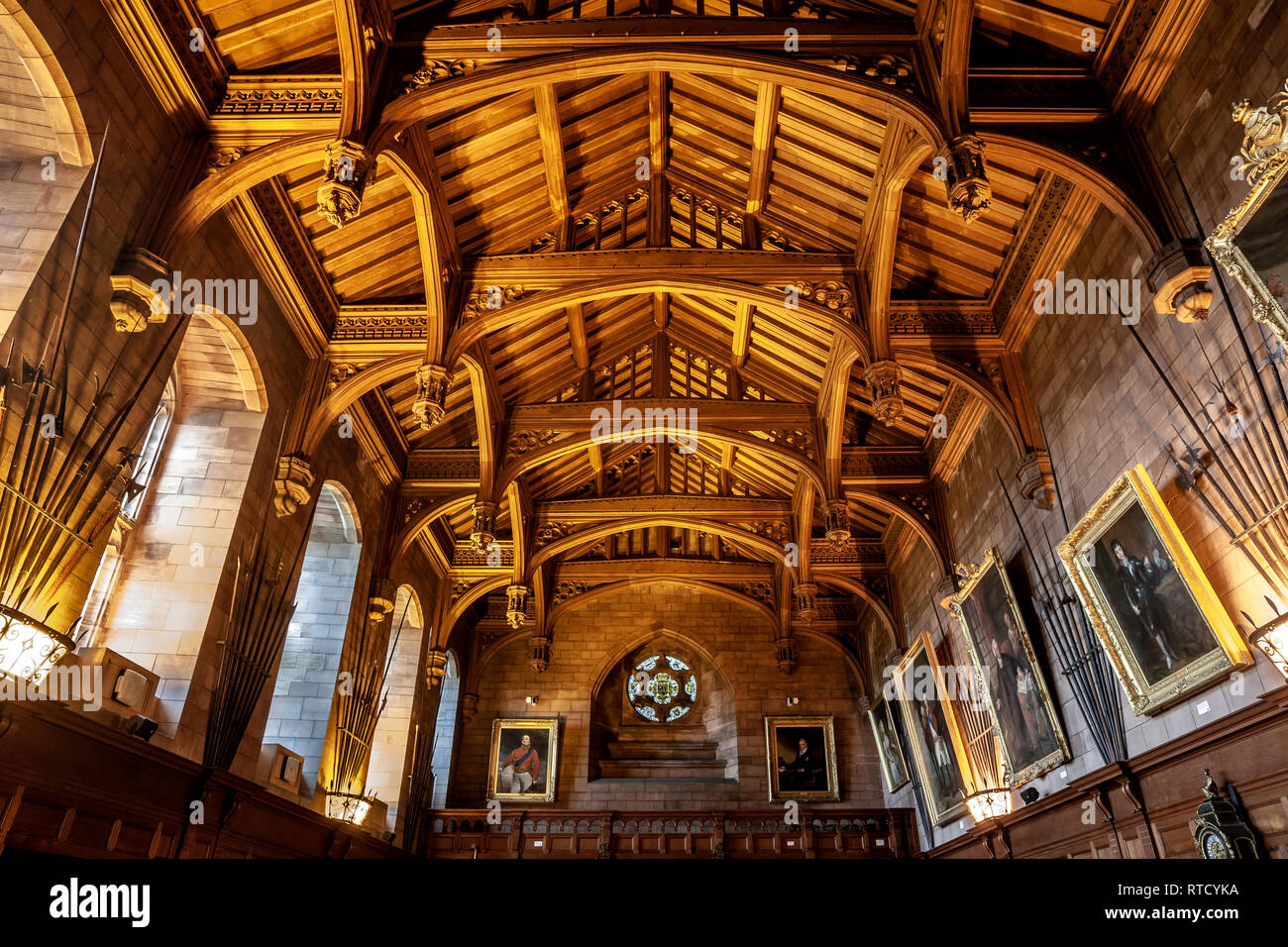 Ceiling, King's Hall, Bamburgh Castle, Bamburgh, England, United ...