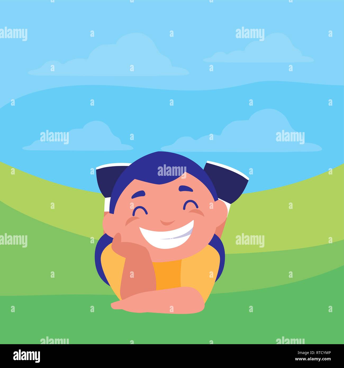 happy fat boy in the camp vector illustration design Stock Vector Image ...
