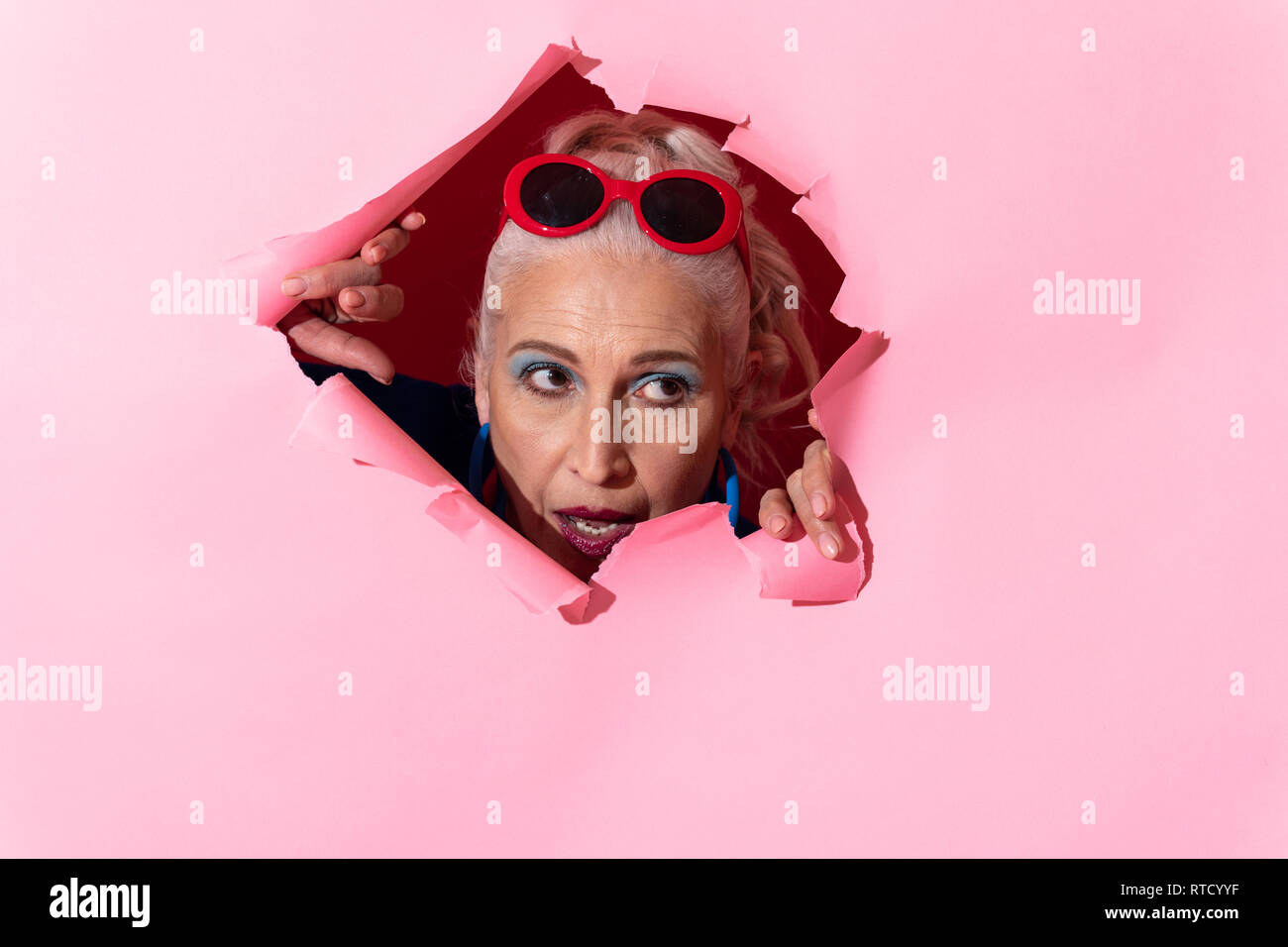 Cute female person creating plan of action Stock Photo - Alamy