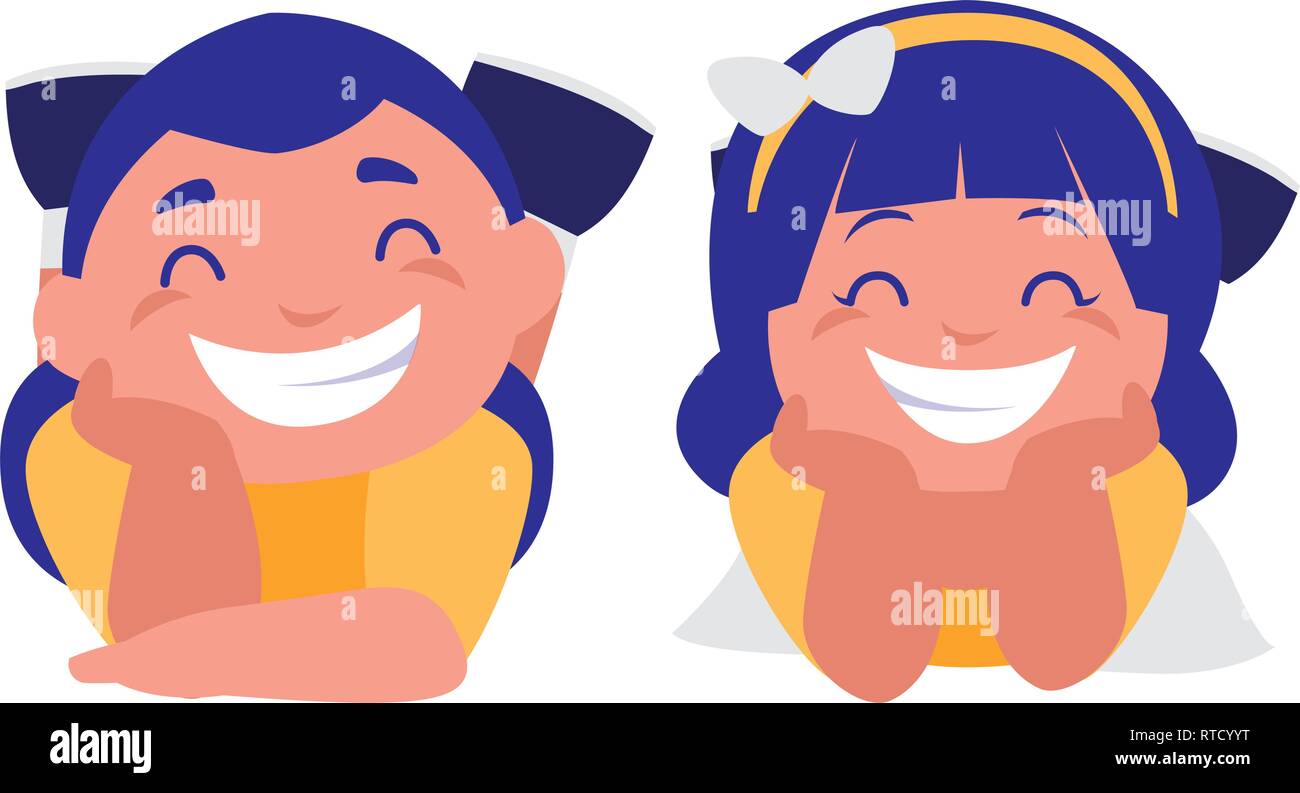 happy fat kids characters vector illustration design Stock Vector Image ...