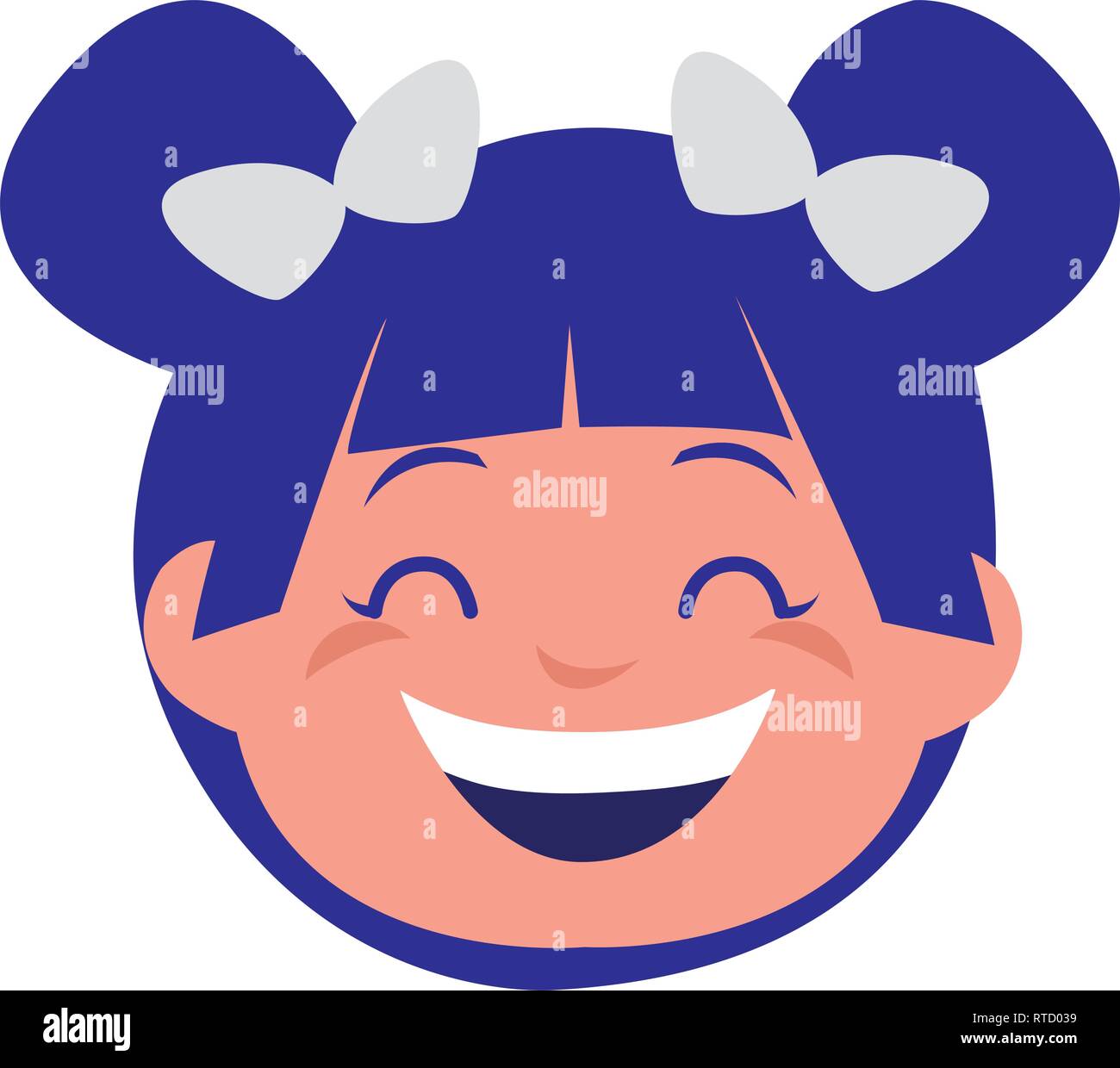 cute little girl head character vector illustration design Stock Vector ...