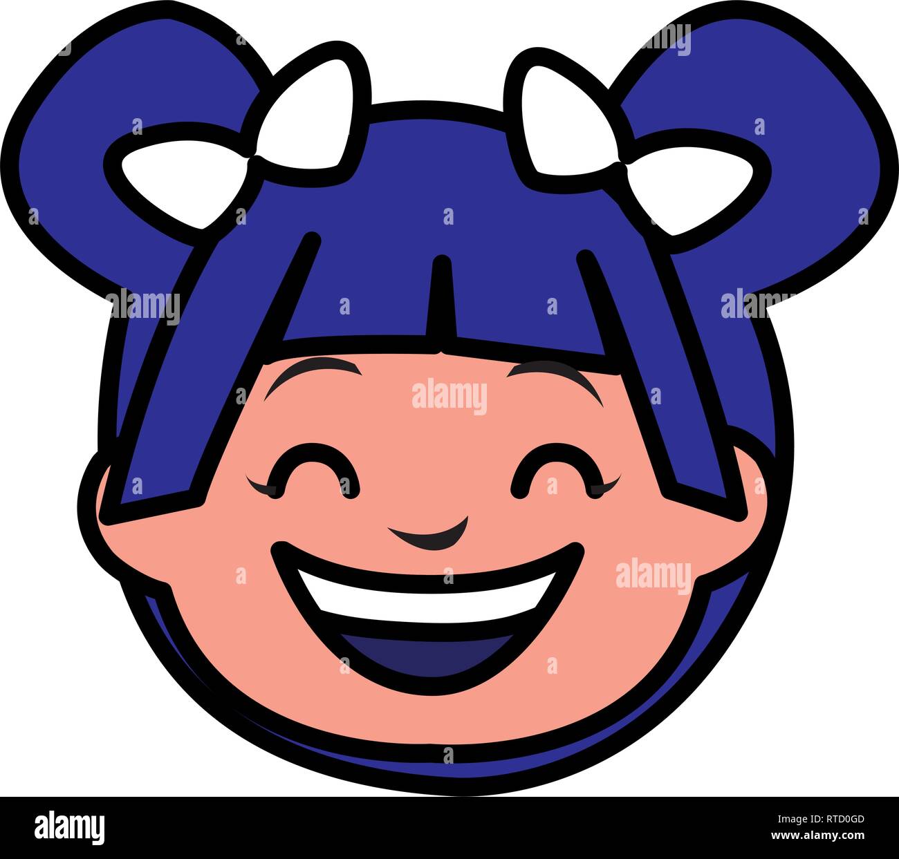 cute little girl head character vector illustration design Stock Vector ...