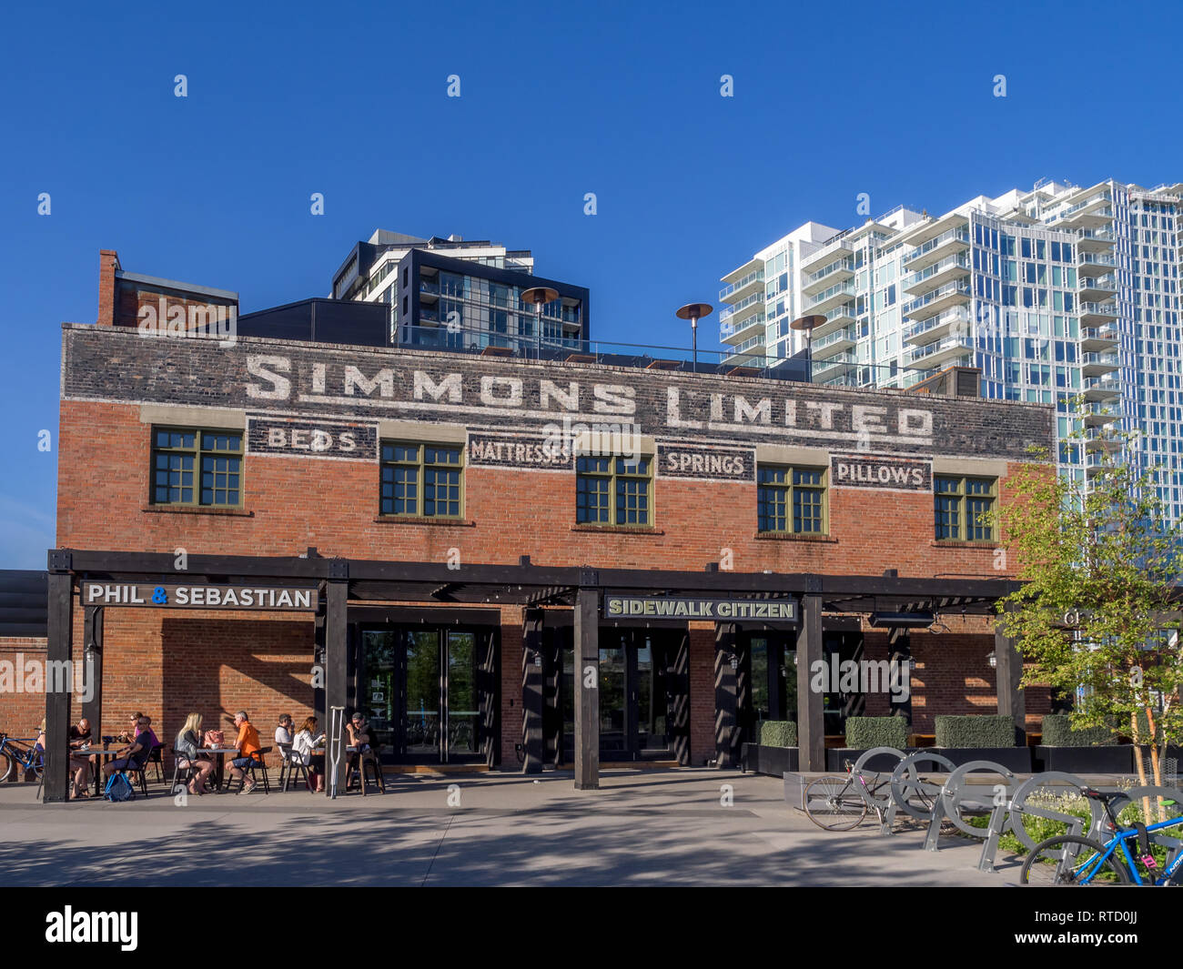 East Village skyline on June 5, 2016 in Calgary, Alberta Canada. The ...