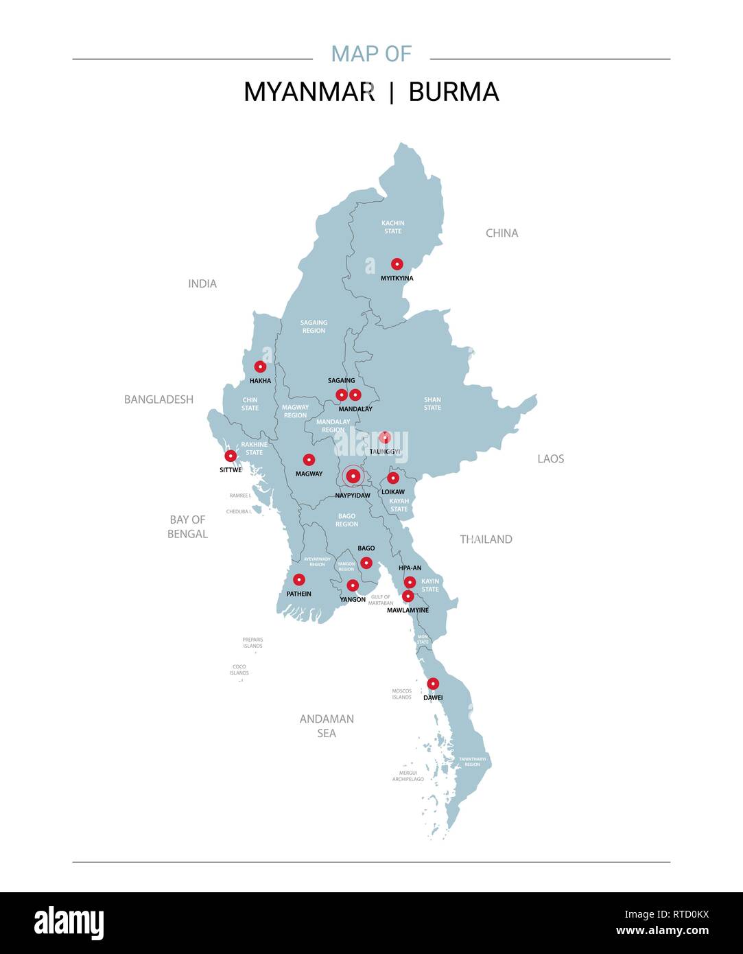 Myanmar map hi-res stock photography and images - Alamy