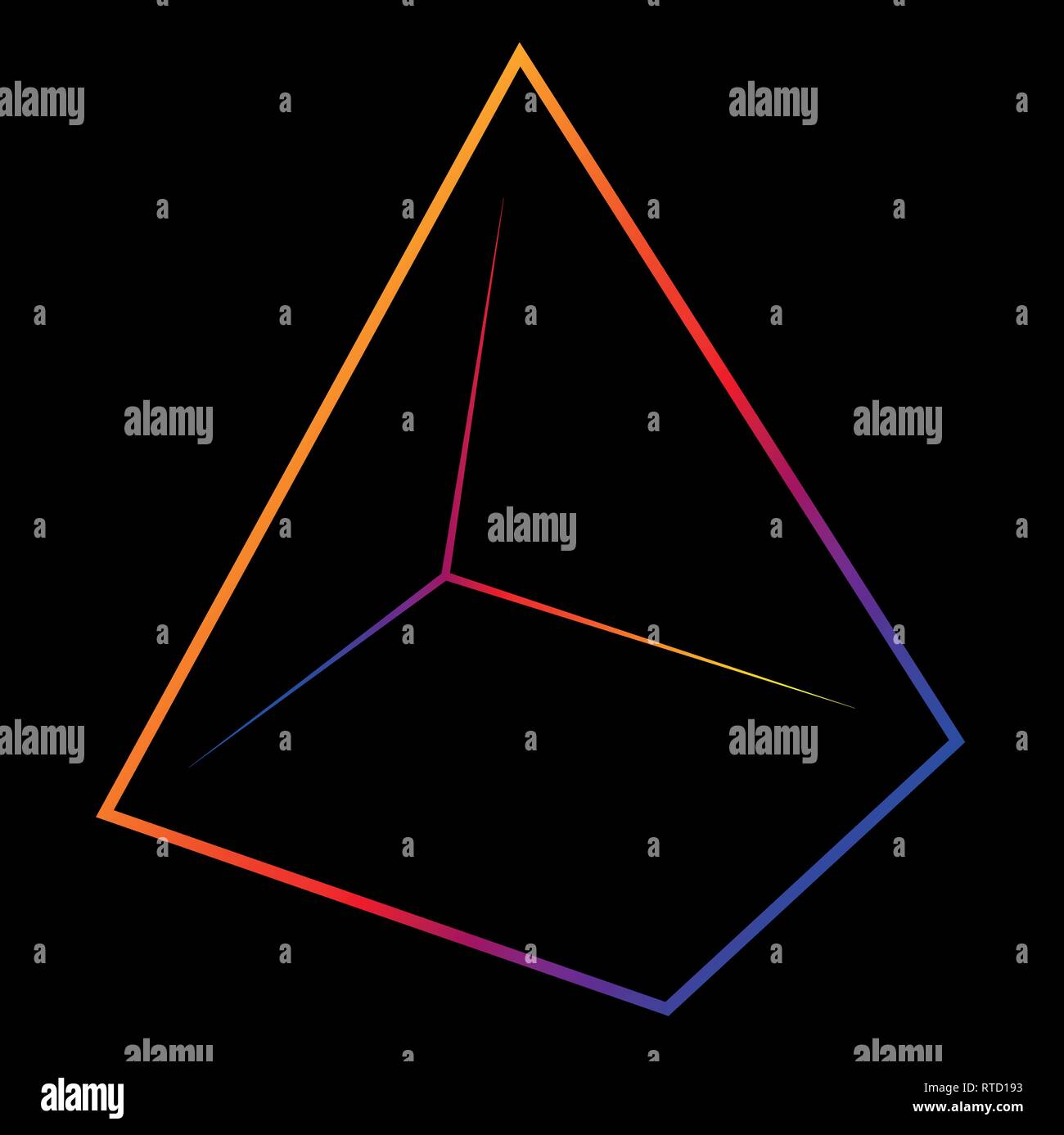 abstract pyramid logo of lines and contours with gradient color Stock ...