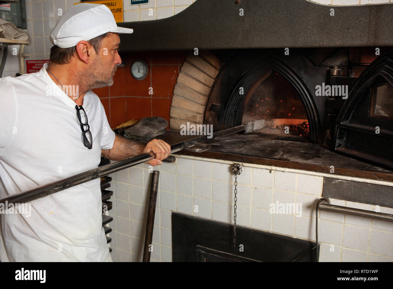 Daily production of bread baked with wood oven with traditional method ...