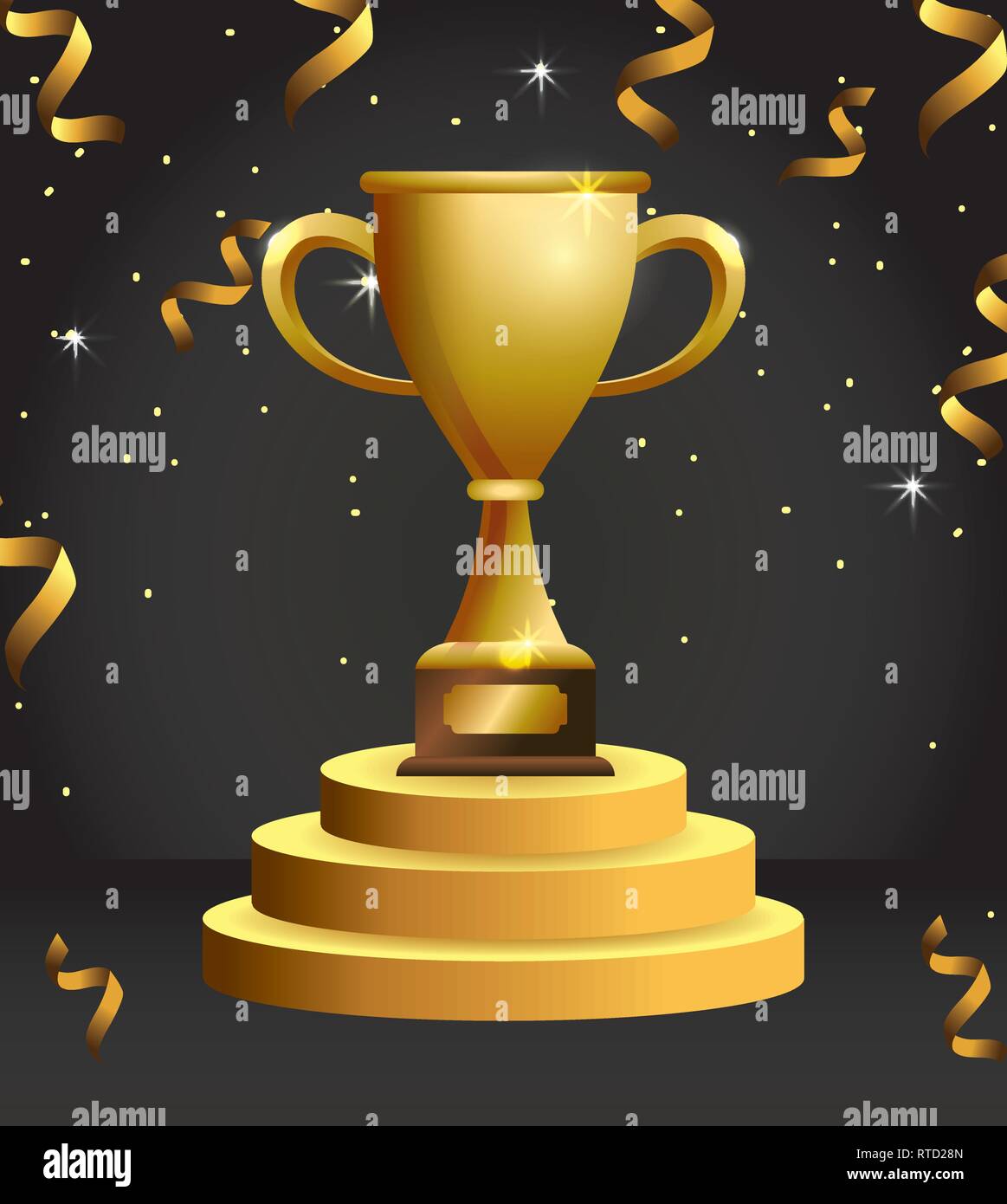 winner cup prize with confetti celebration Stock Vector Image & Art - Alamy