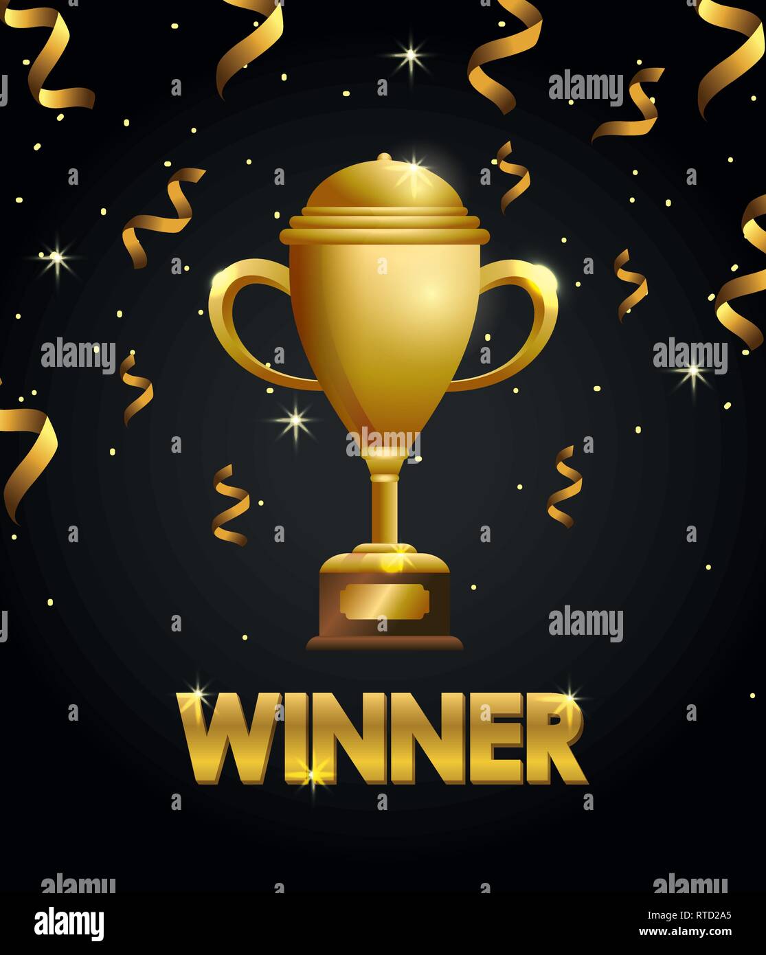 winner cup prize with confetti to champion Stock Vector Image & Art - Alamy