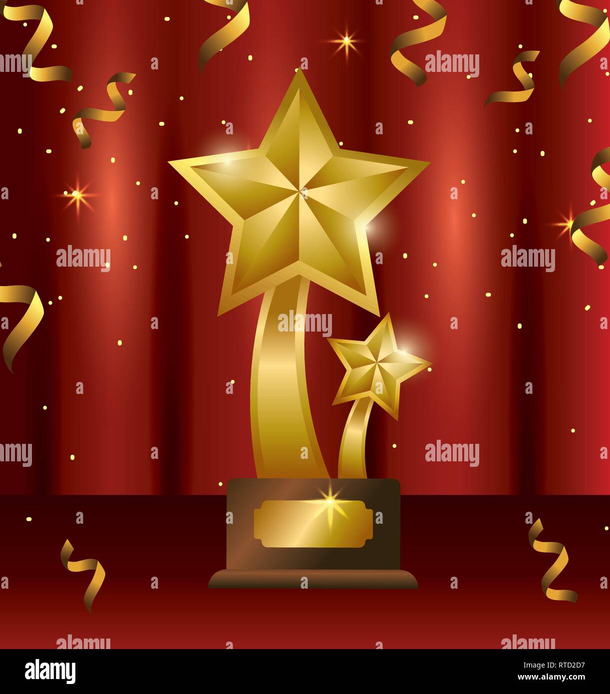 stars prize with confetti to winner celebration Stock Vector Image ...