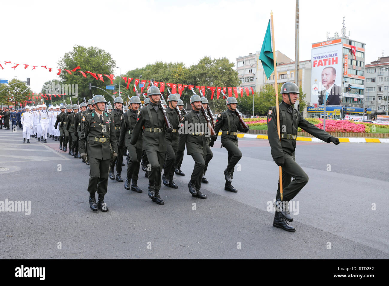 ISTANBUL, TURKEY - AUGUST 30, 2018: Soldiers march during 96th ...