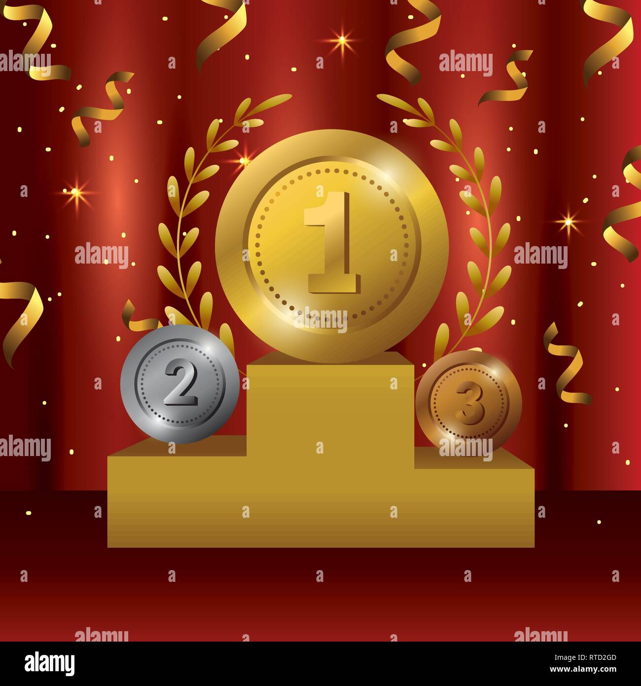 coins prizes to champion victory celebration Stock Vector Image & Art ...