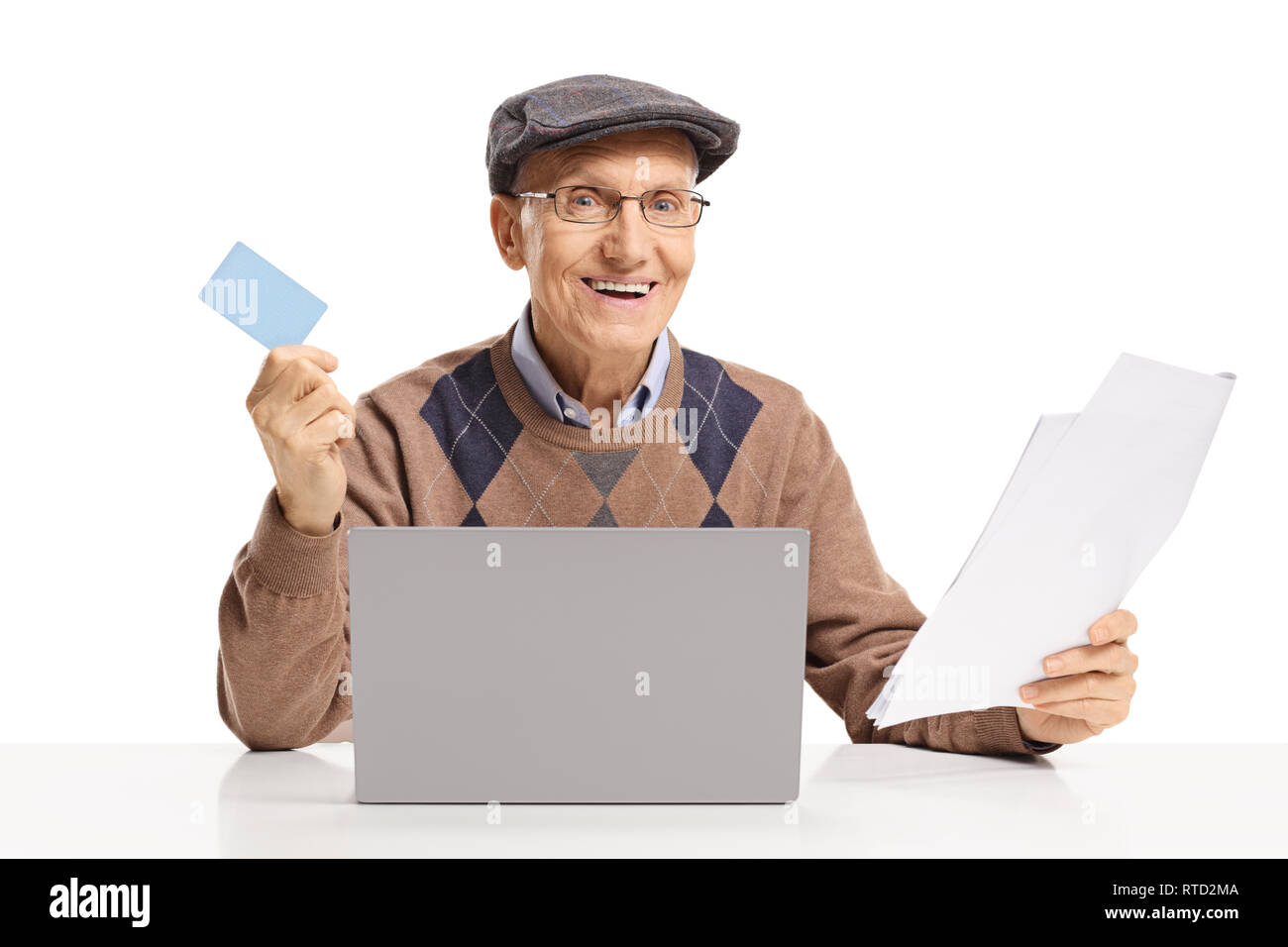 Man smiling computer card in hi-res stock photography and images - Alamy