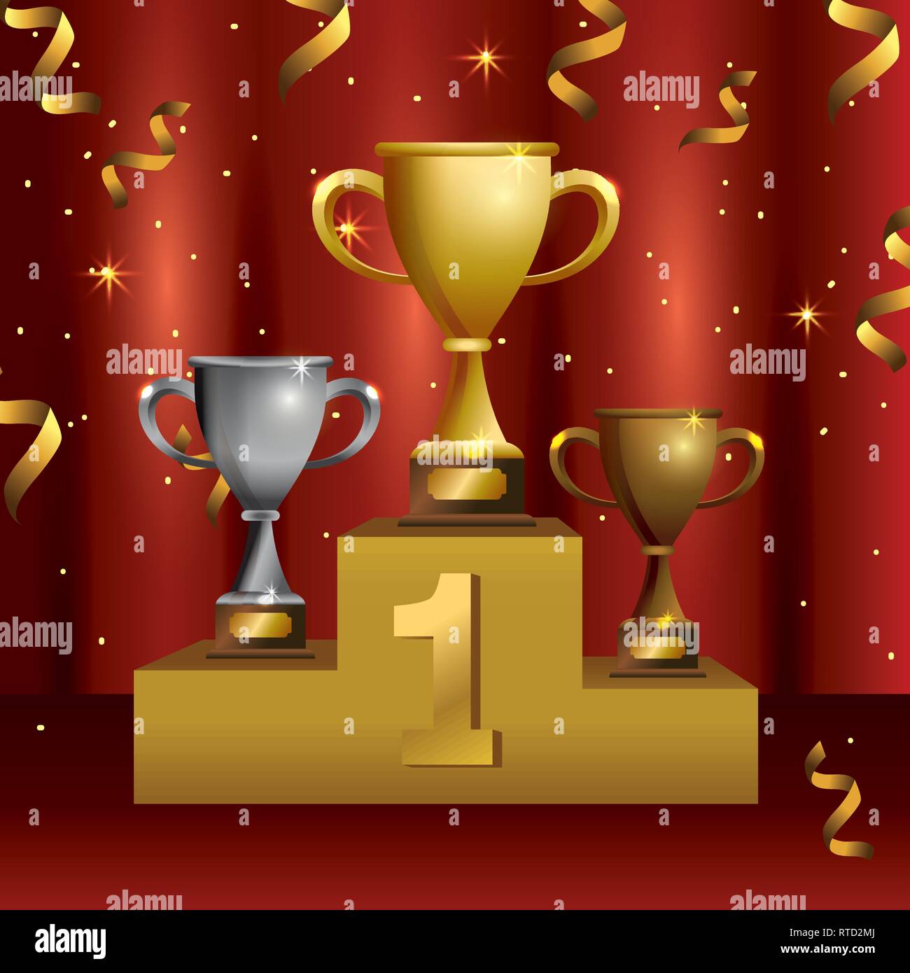 cups prizes to champion victory celebration Stock Vector Image & Art ...