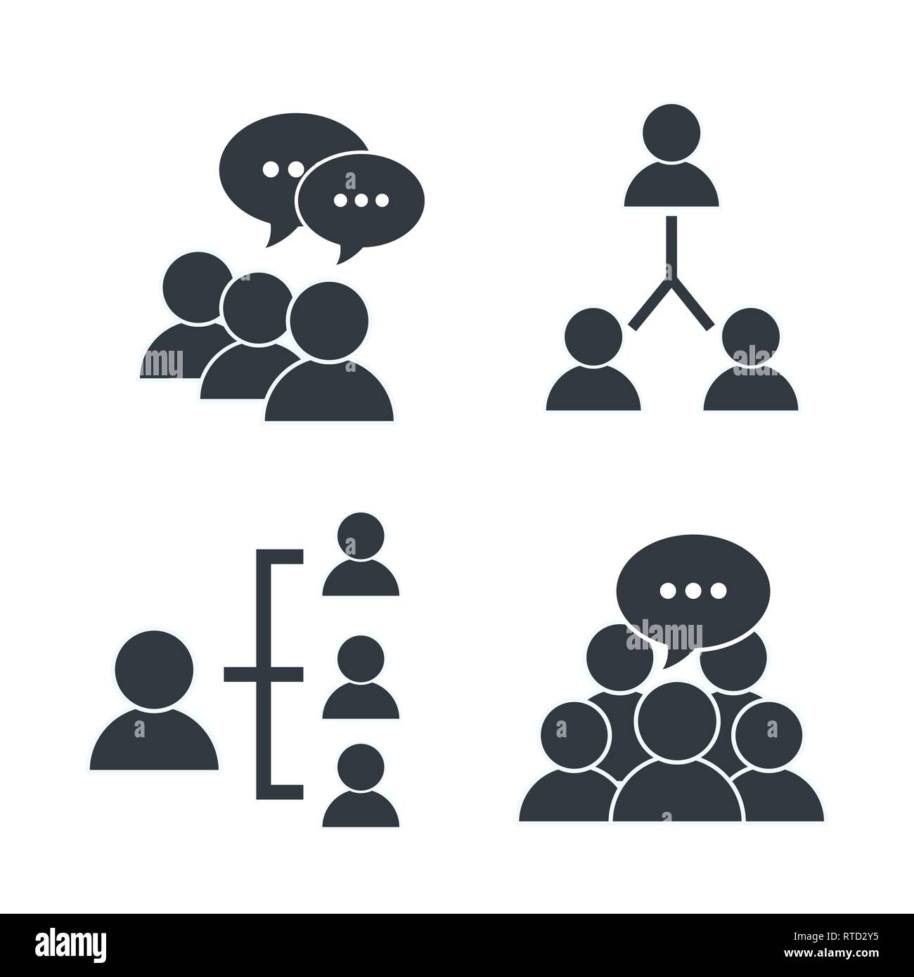 set pictogram social group with chat bubble Stock Vector Image & Art ...