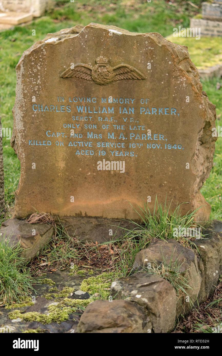Grave for 19 year old pilot in cemetery hi-res stock photography and ...