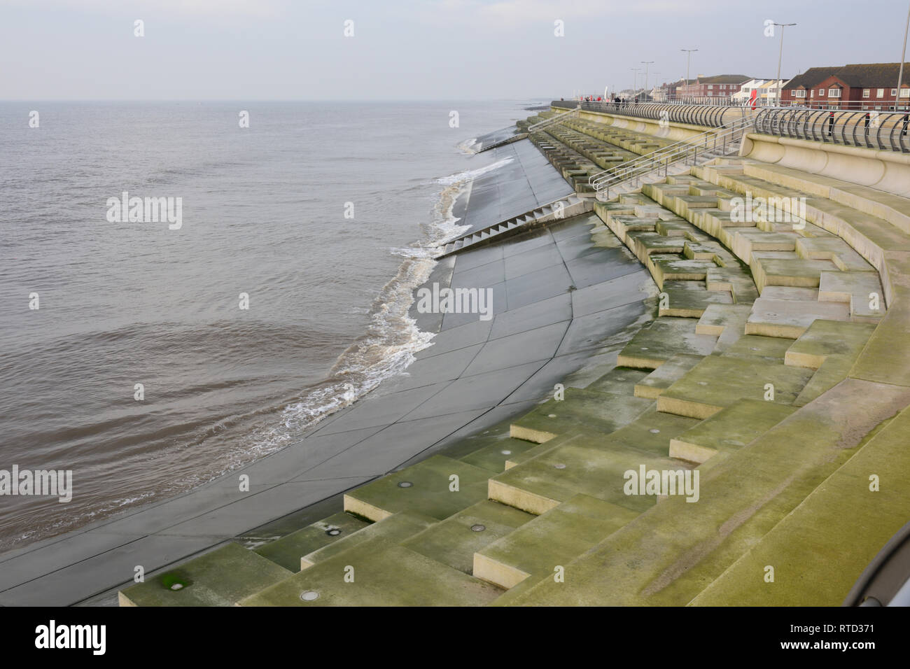 Concrete wave breaker units and sloping revetment, part of Anchorsholme ...