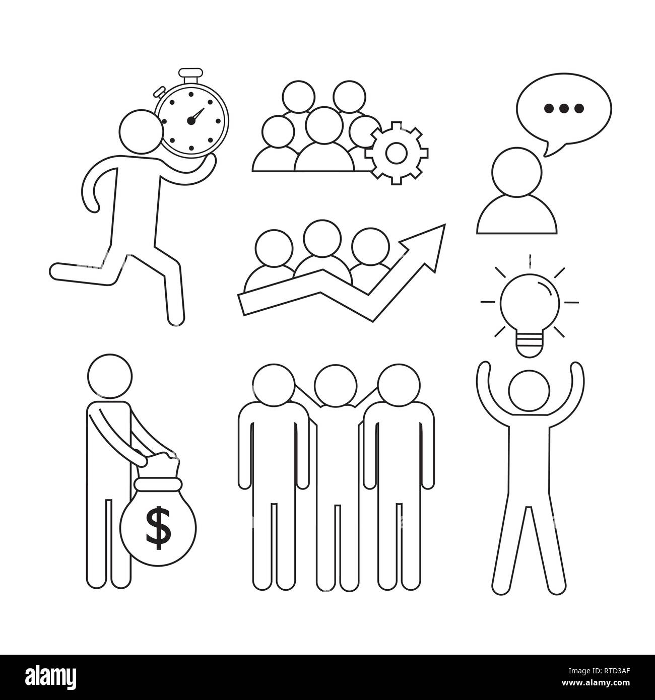 Woman man teamwork gears Cut Out Stock Images & Pictures - Alamy