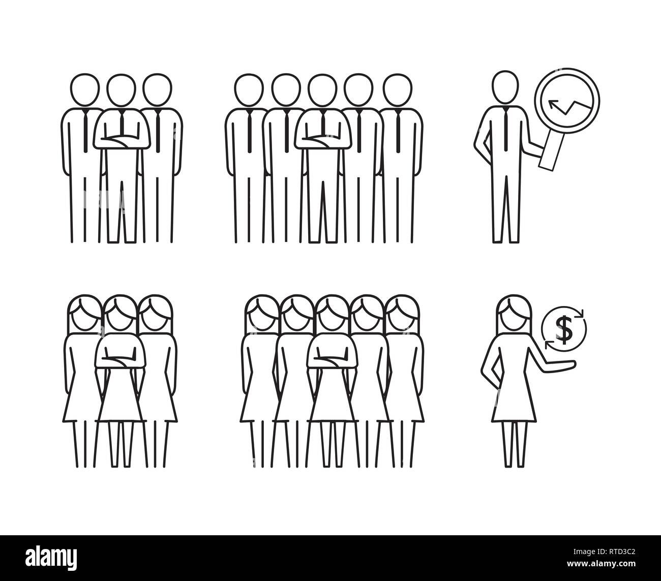 set businesspeople group with office report Stock Vector Image & Art ...