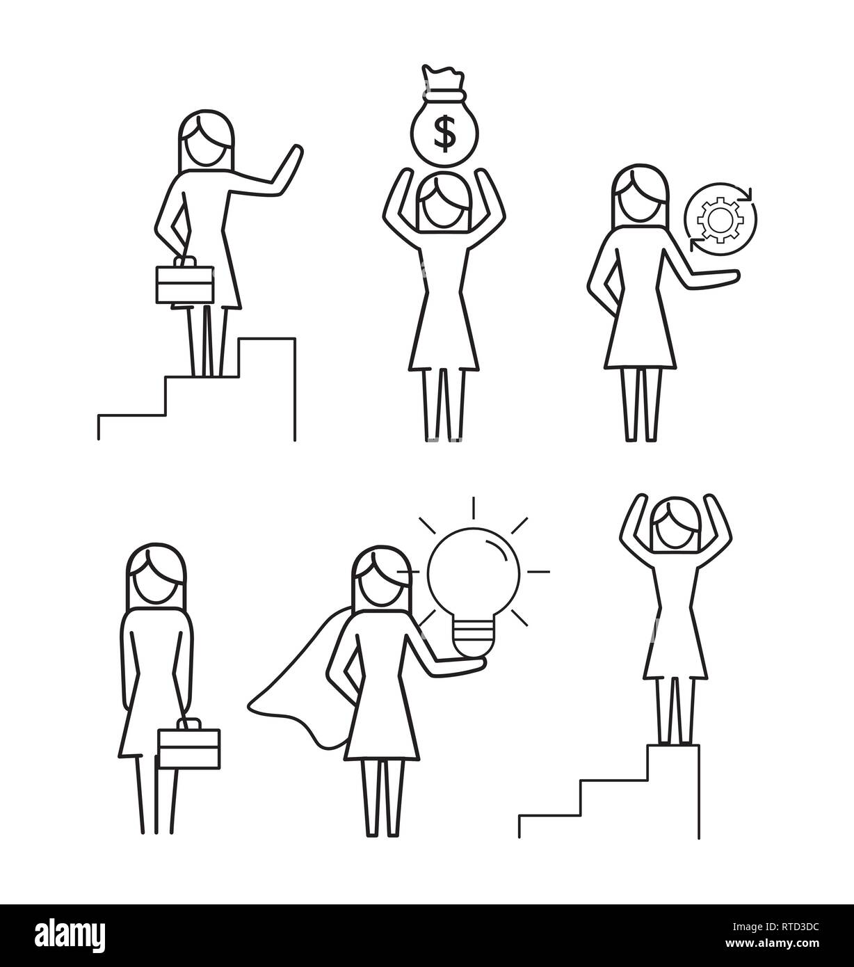 Marketing to women illustration Black and White Stock Photos & Images ...