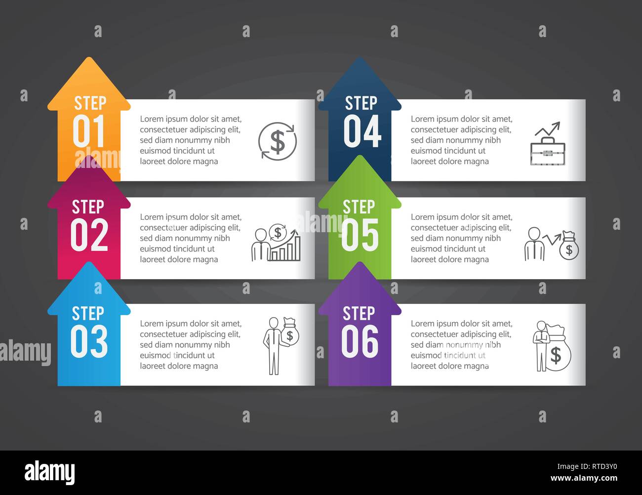 infographic strategy progress and business success Stock Vector Image ...