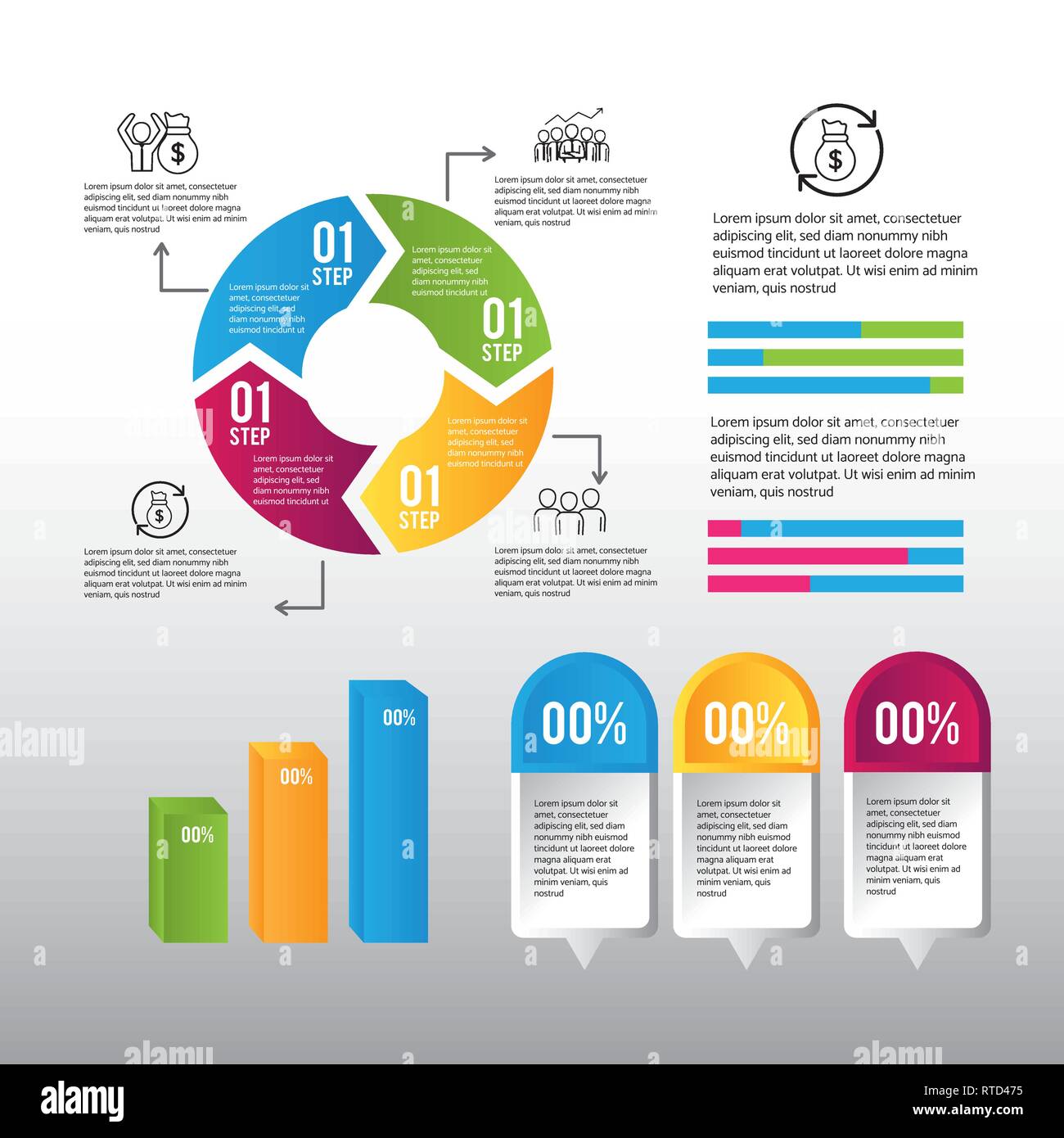 infographic strategy business proccess plan Stock Vector Image & Art ...
