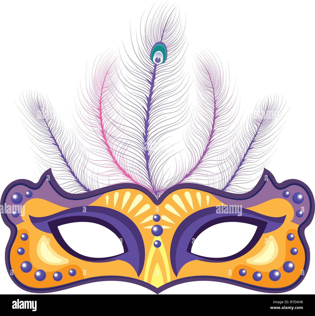 mask with feather Stock Vector Image & Art - Alamy