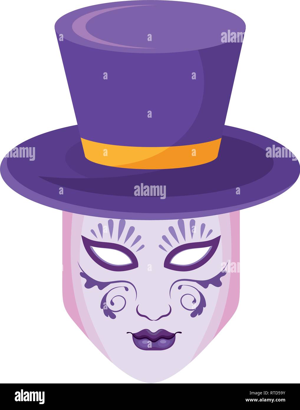 top hat with mask Stock Vector Image & Art - Alamy