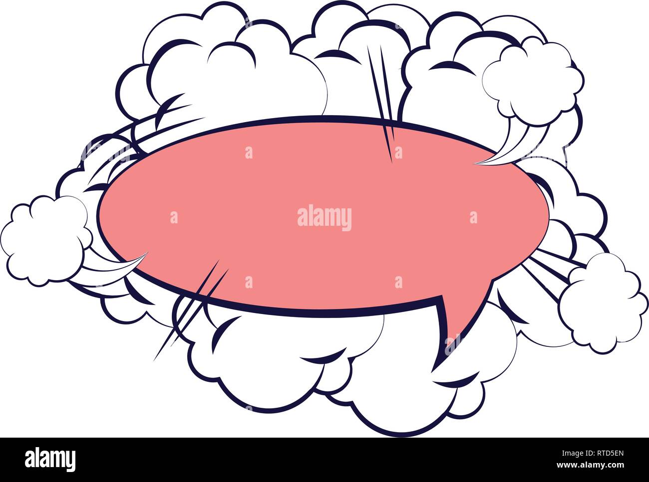 speech bubble with smoke pop art style vector illustration design Stock ...
