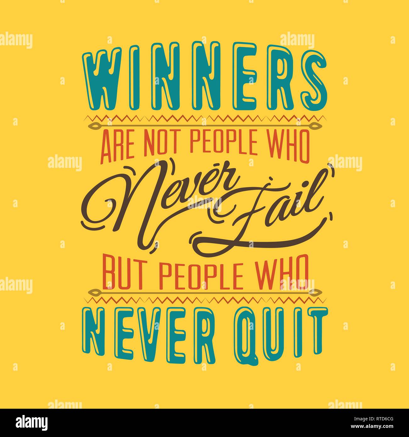 Success Quote. Winners are not people who never fail Stock Vector Image ...