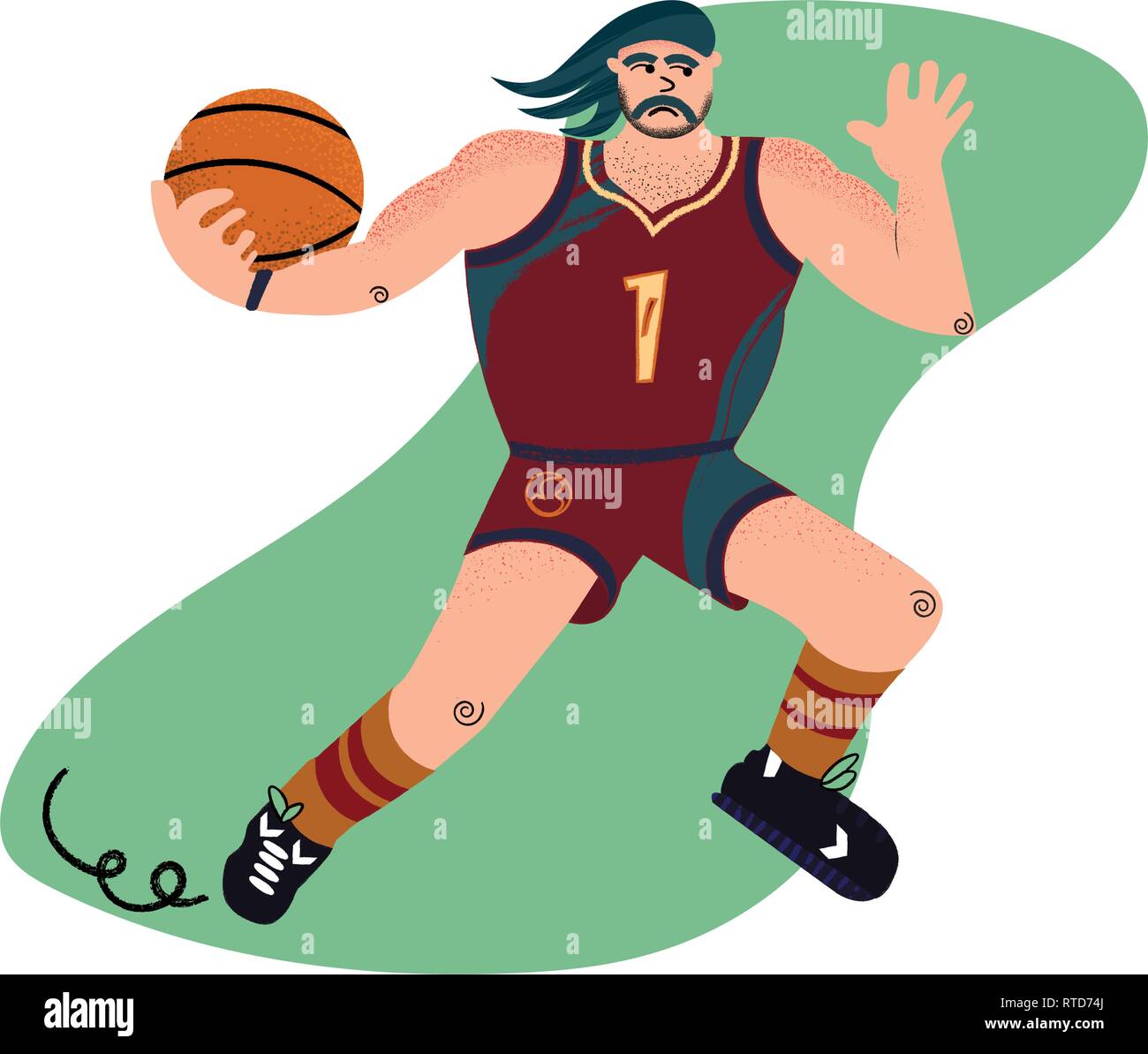Basketball player dribbling ball cartoon hi-res stock photography and ...