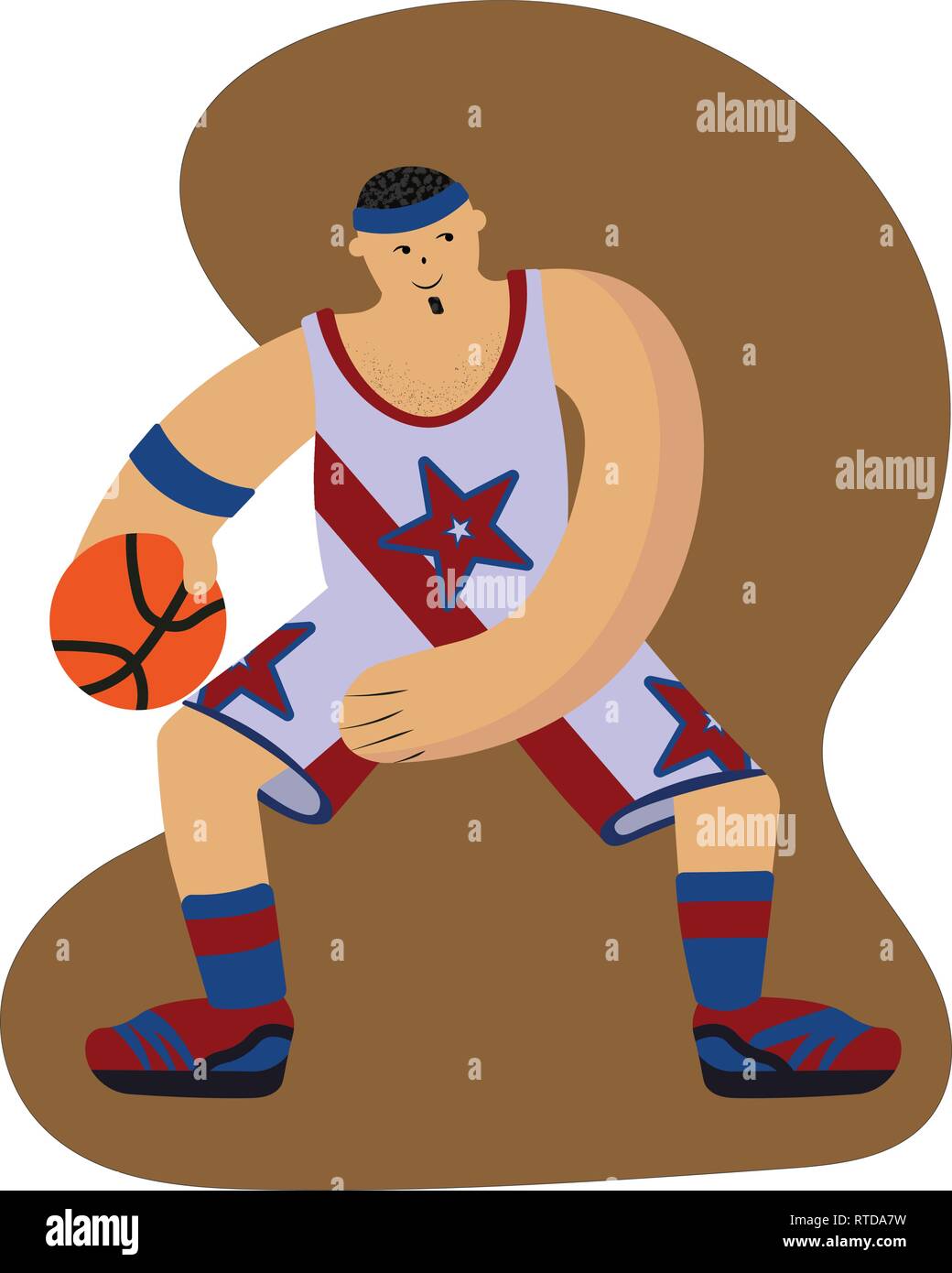 Cartoon basketball player before jumping vector Stock Vector Image ...