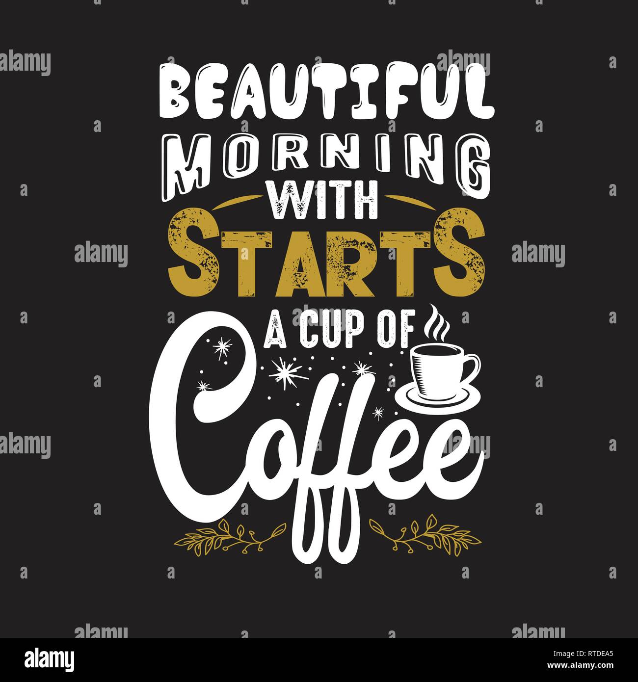 Beautiful day coffee illustration Stock Vector Images - Alamy