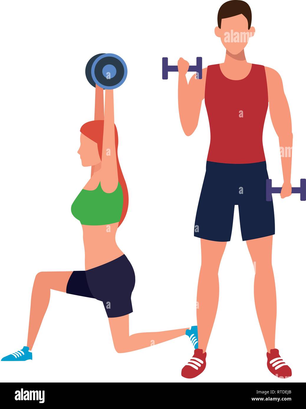 couple working out Stock Vector Image & Art - Alamy