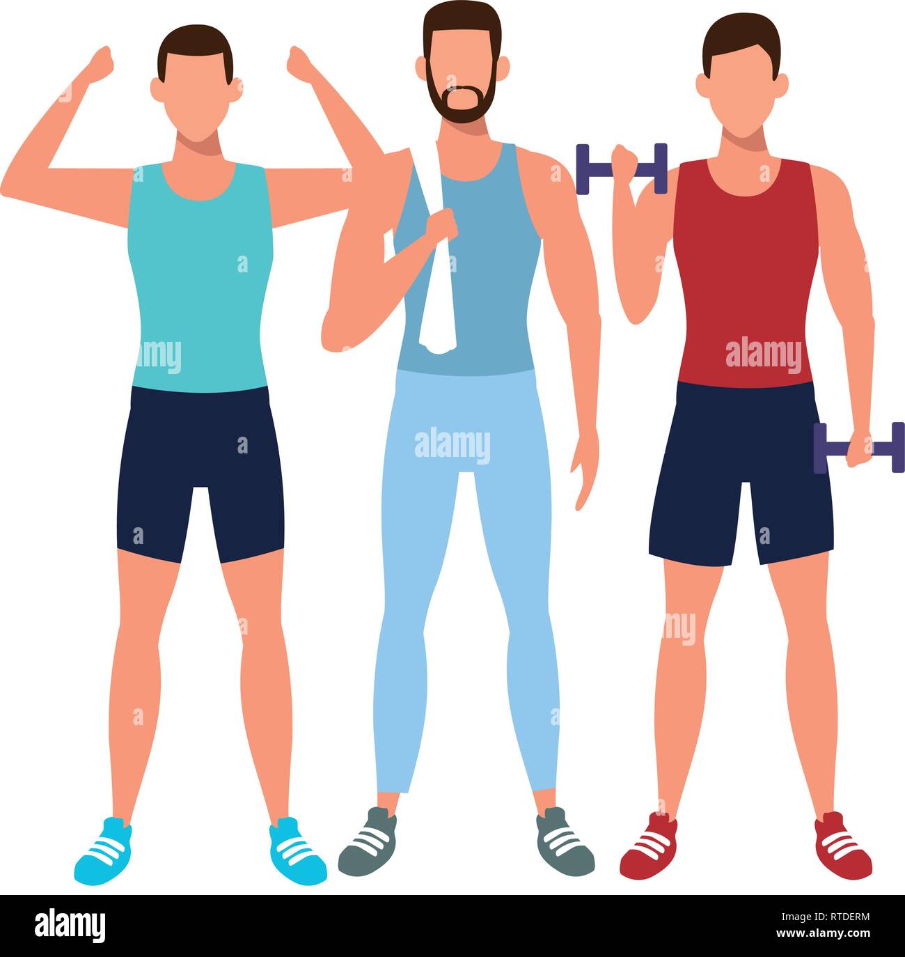 Men exercising together Stock Vector Images - Alamy