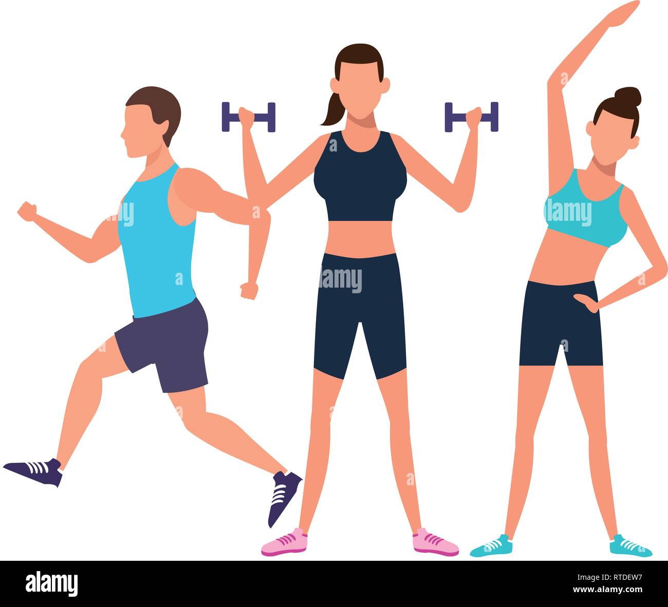 Group of people working out gym Stock Vector Images - Alamy