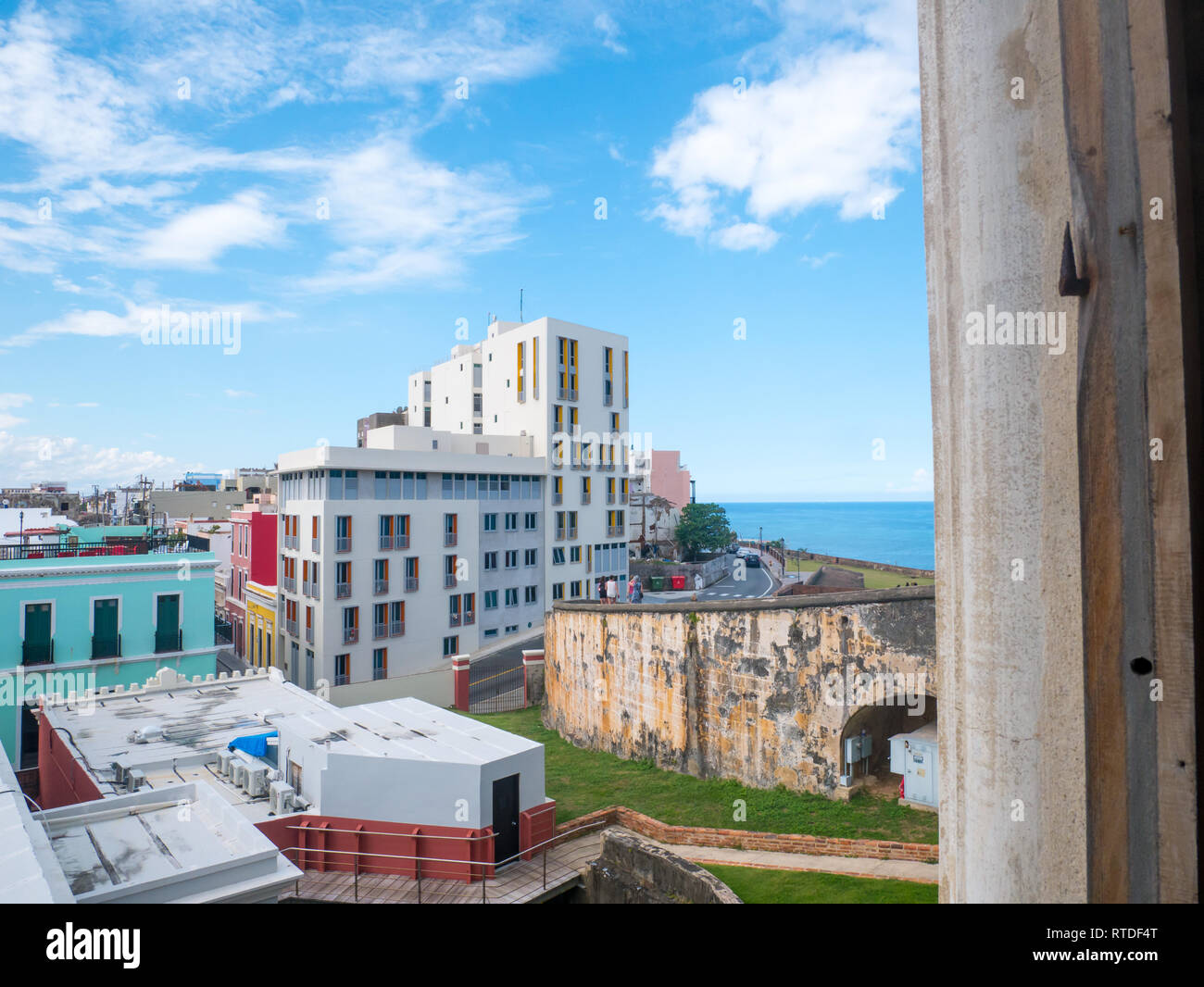 top view of old San Juan and Atlantic coast, Puerto Rico Stock Photo ...