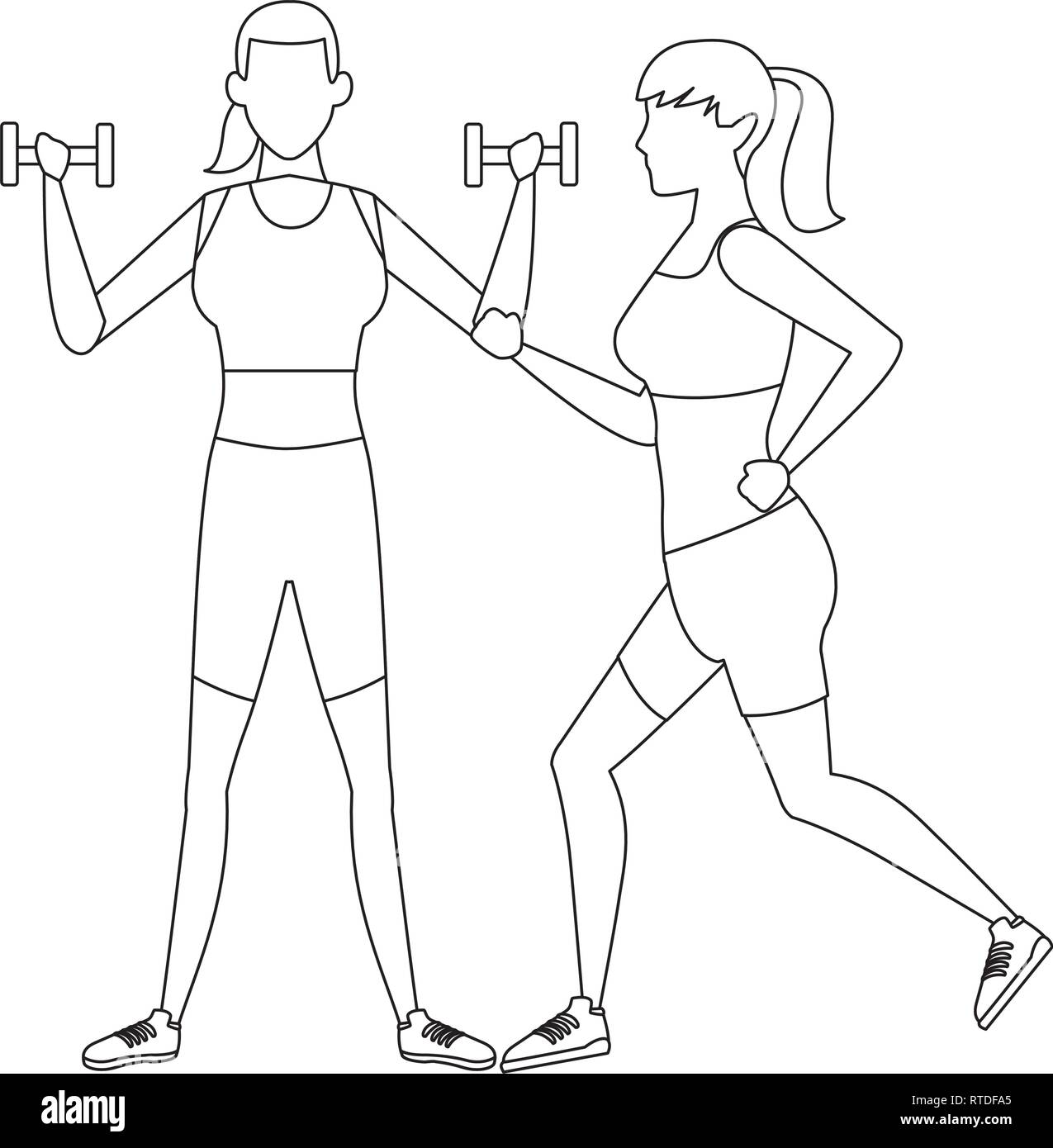 women working out Stock Vector Image & Art - Alamy