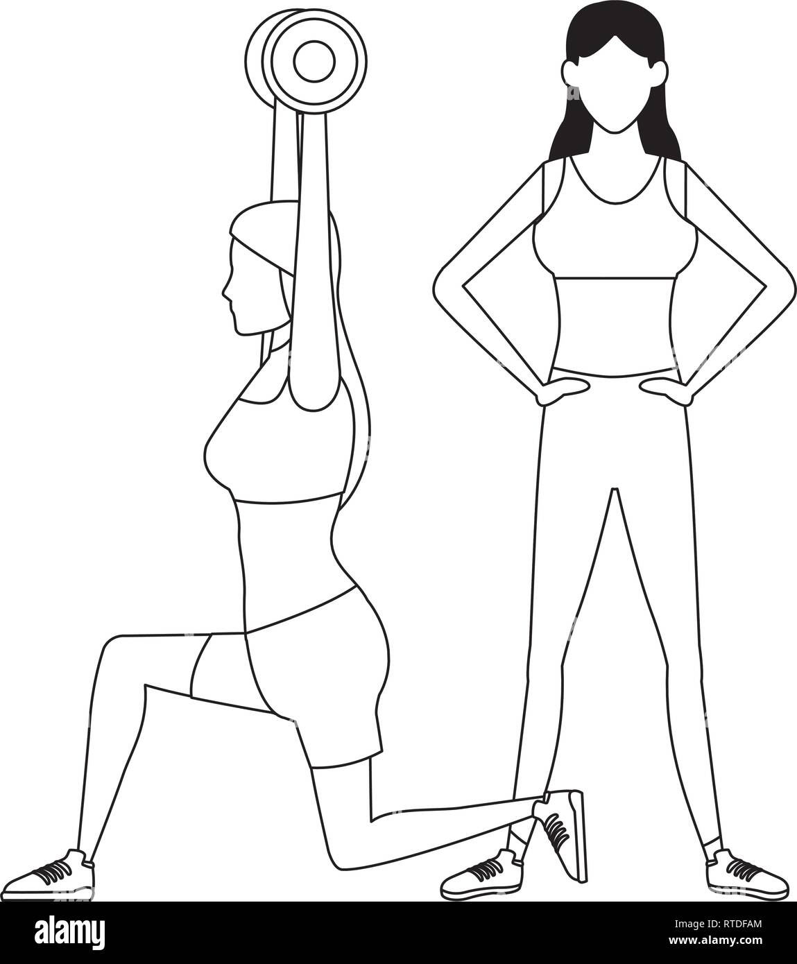 women working out Stock Vector Image & Art - Alamy