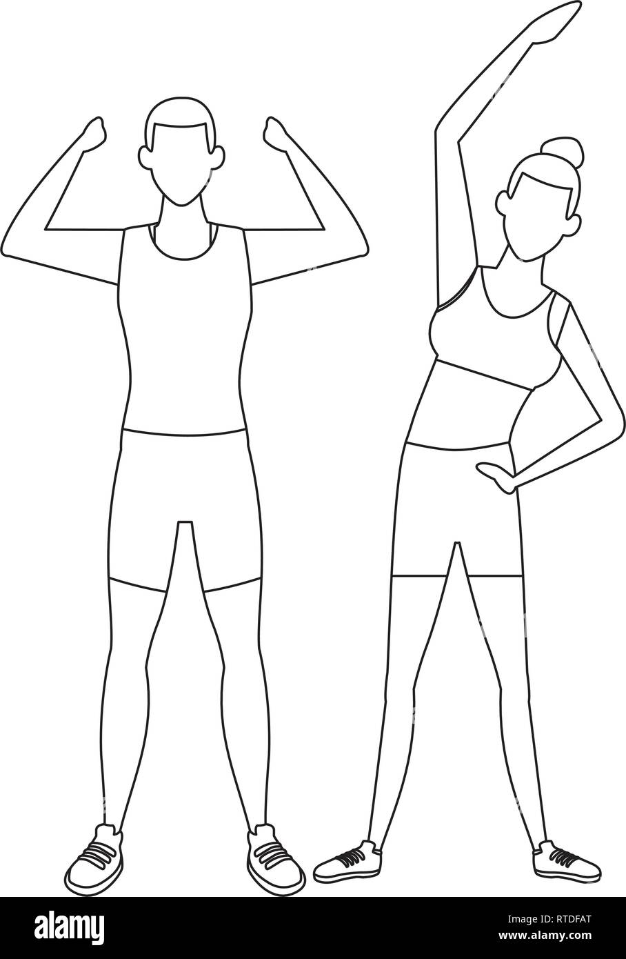 couple working out Stock Vector Image & Art - Alamy