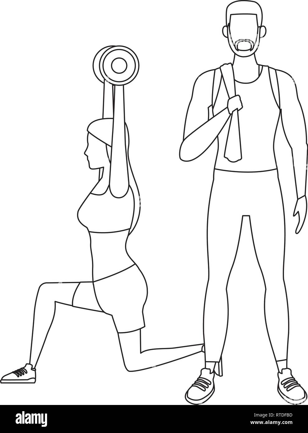 couple working out Stock Vector Image & Art - Alamy