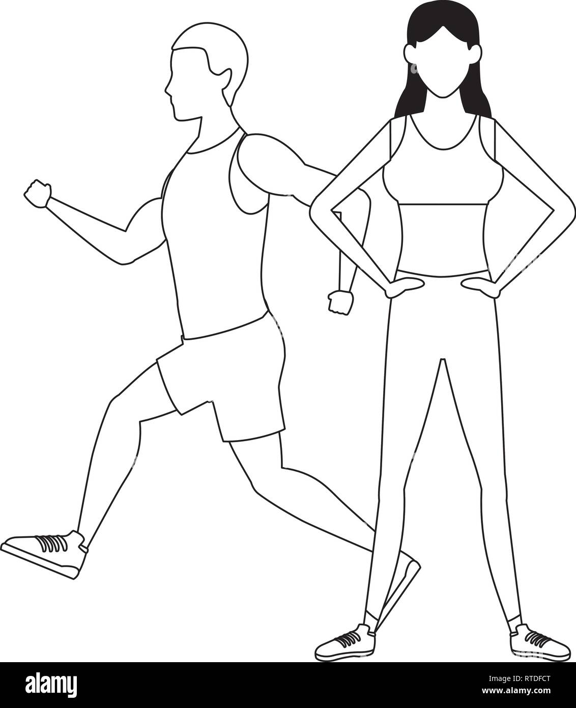 couple working out Stock Vector Image & Art - Alamy