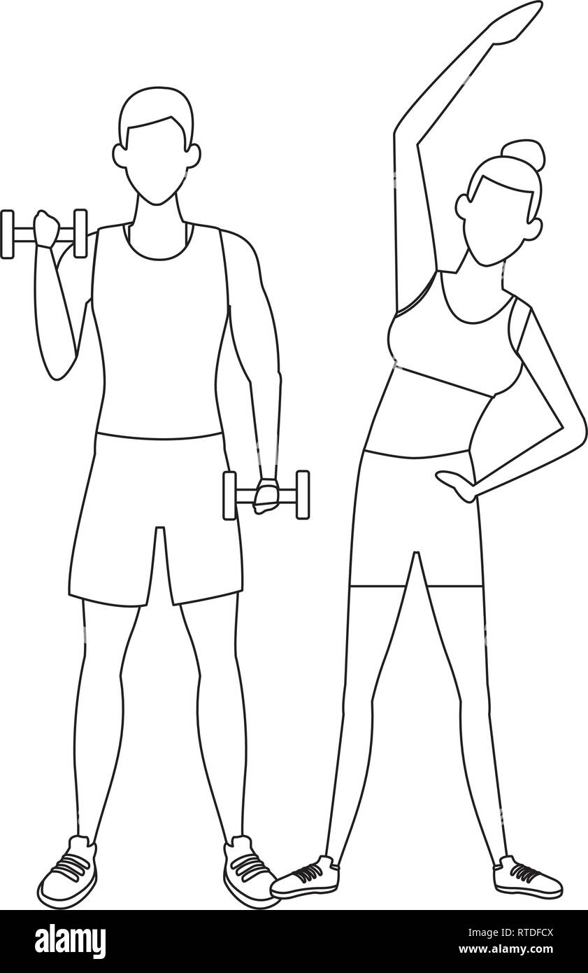 couple working out Stock Vector Image & Art - Alamy