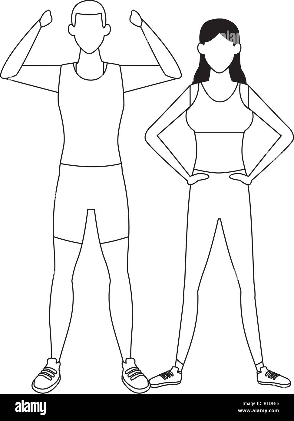 couple working out Stock Vector Image & Art - Alamy