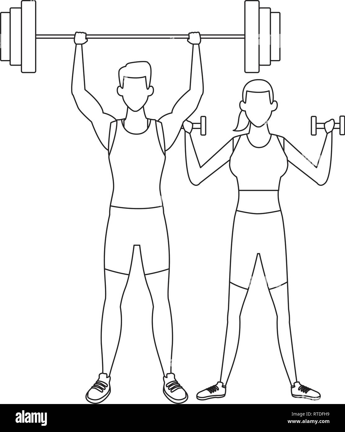 couple working out Stock Vector Image & Art - Alamy