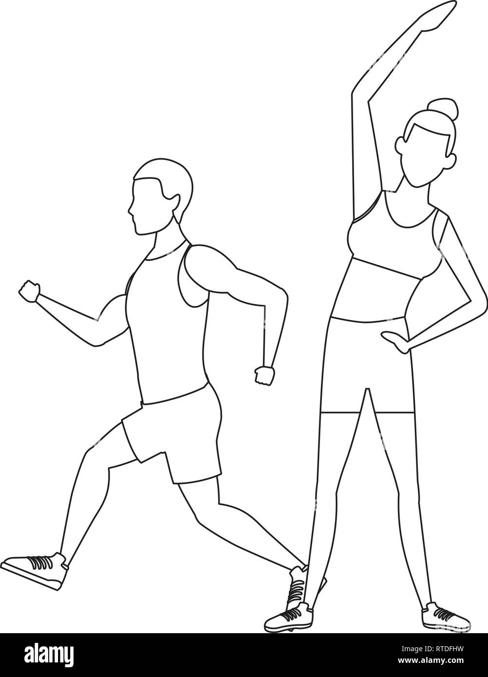 couple working out Stock Vector Image & Art - Alamy